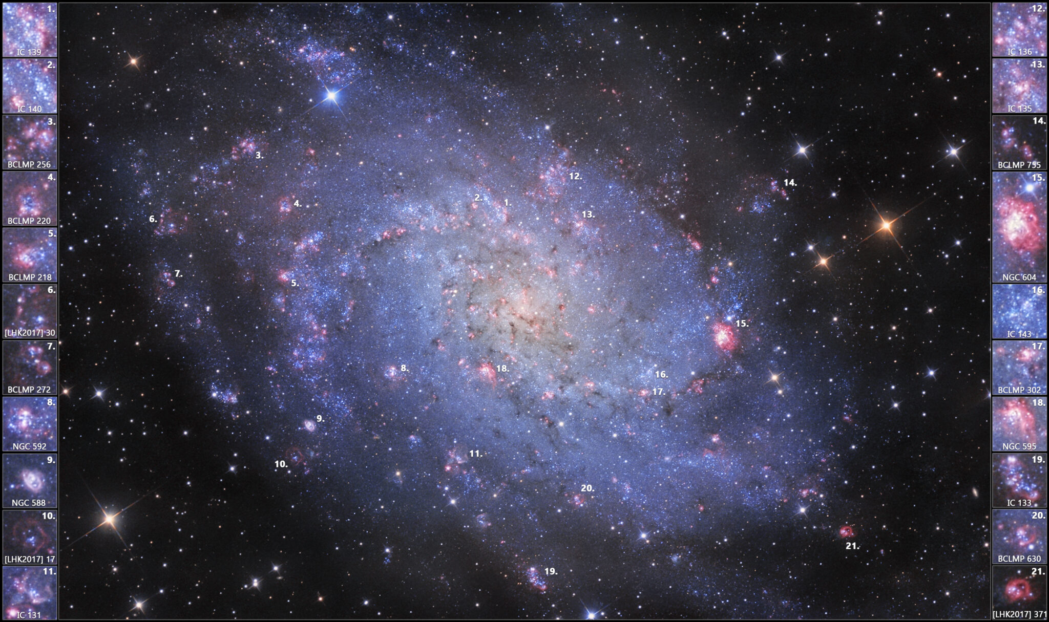 Astrofotografia sulla galassia Triangolo M33 e le sue nebulose - Luca ...